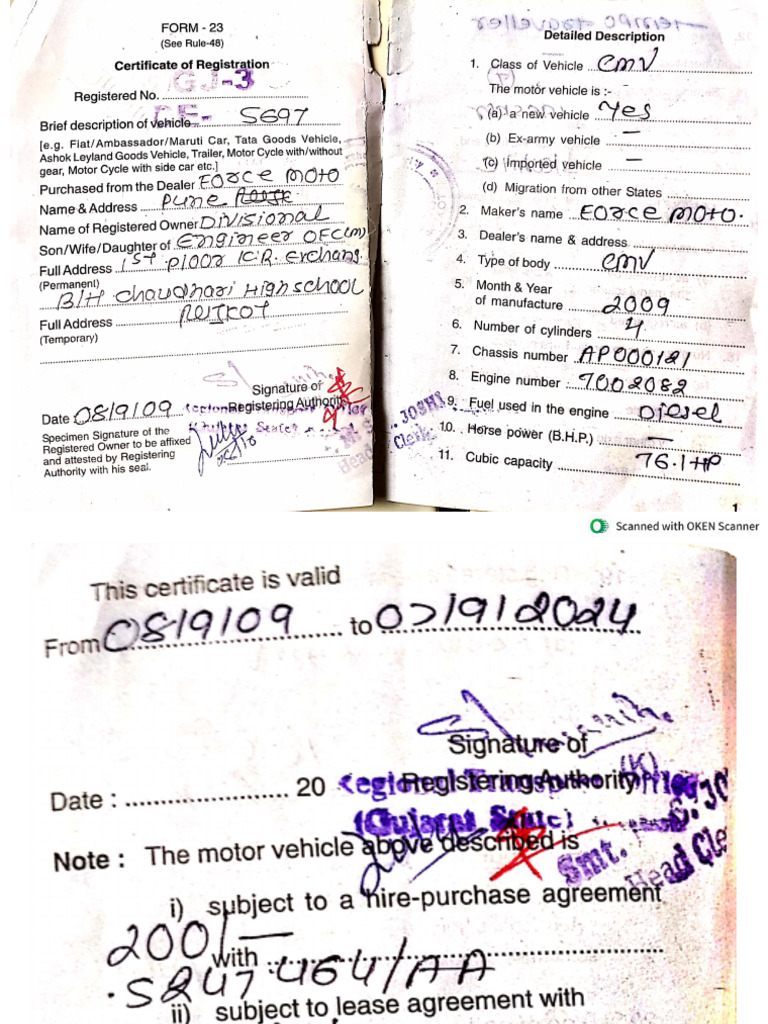 RC Book of GJ03-CE-5697 | PDF