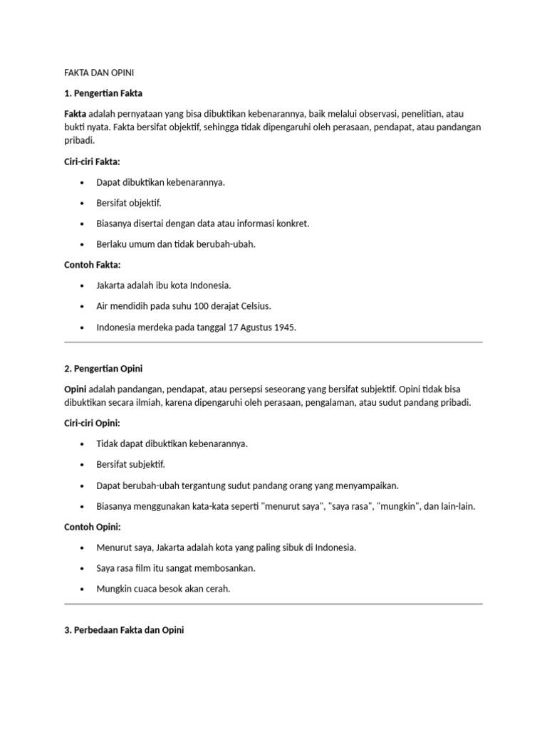 Fakta Dan Opini | PDF