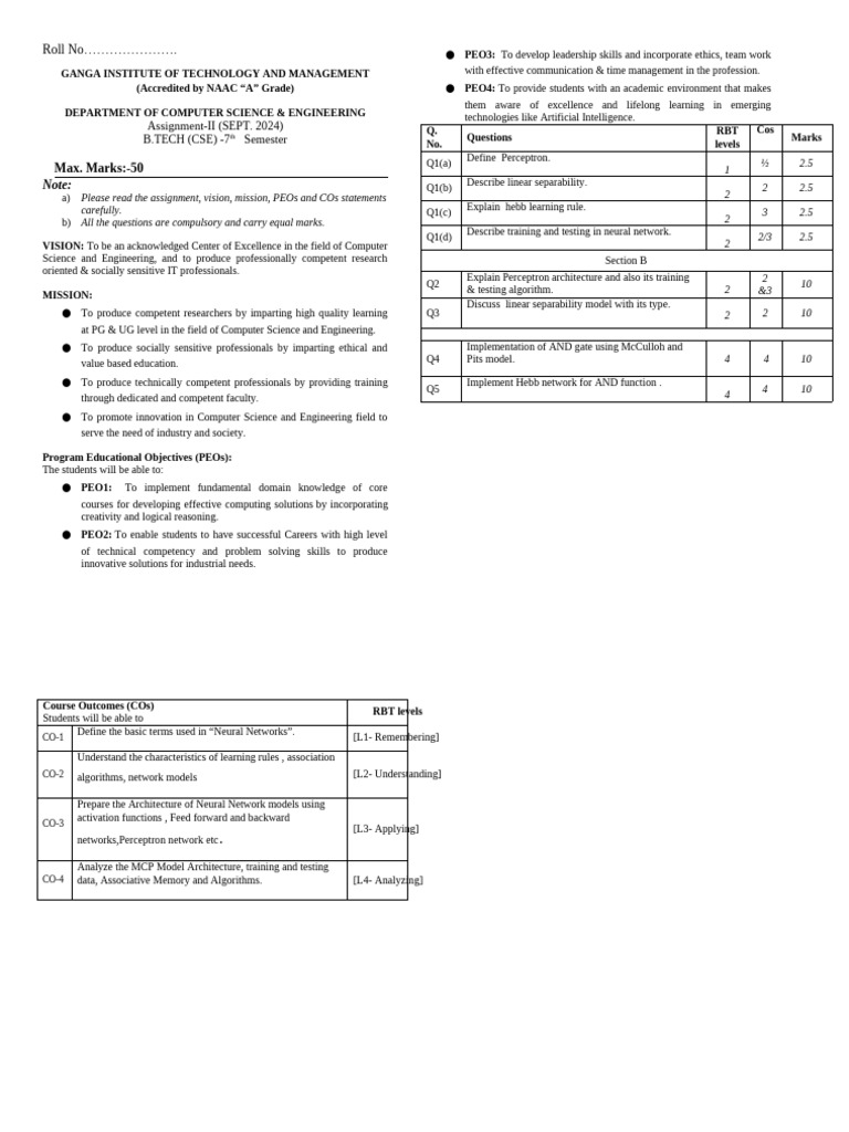 NN ASSIGNMENT 2 | PDF | Artificial Neural Network | Cognition NN ASSIGNMENT 2 | PDF | Artificial Neural Network | Cognition