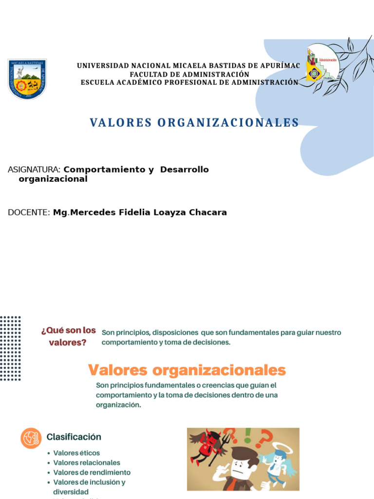 Separata #06 Valores Organizacionales | PDF