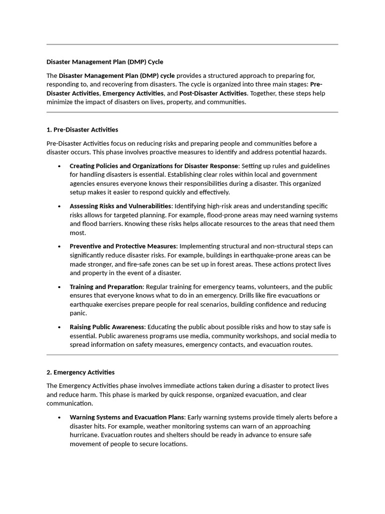 Disaster Management Plan | PDF | Emergency Management | Emergency