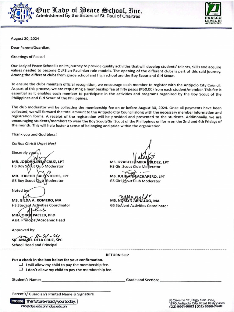 Letter To Parent - Scan | PDF