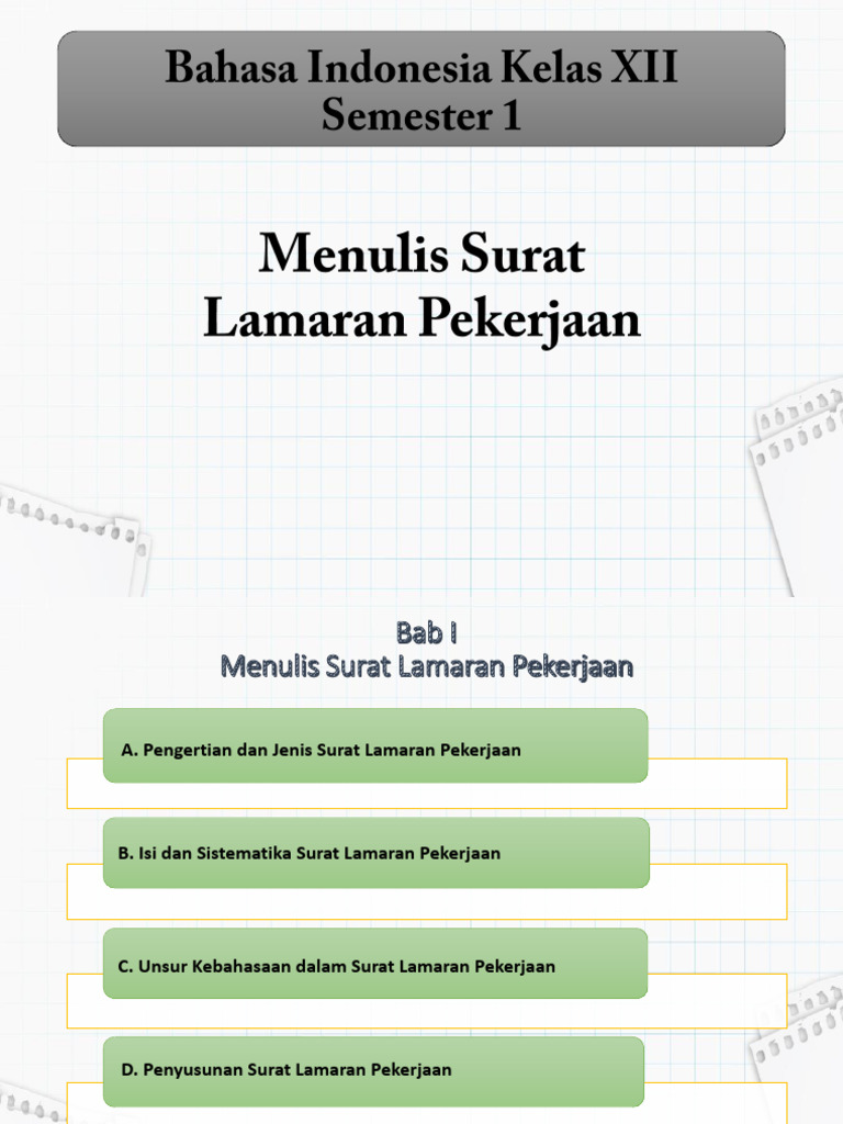 Ppt Xii Bab 1 Surat Lamaran | PDF