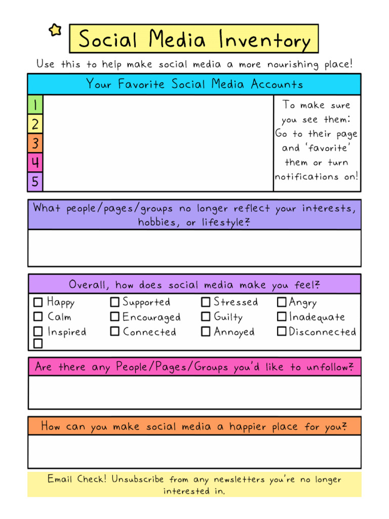 Social Media Inventory Worksheet | PDF