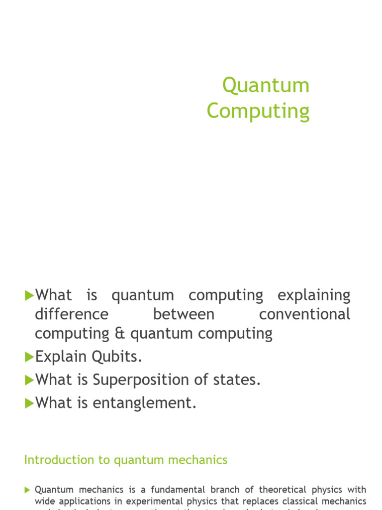 Quantum Computing Ppt | PDF | Quantum Entanglement | Quantum Mechanics