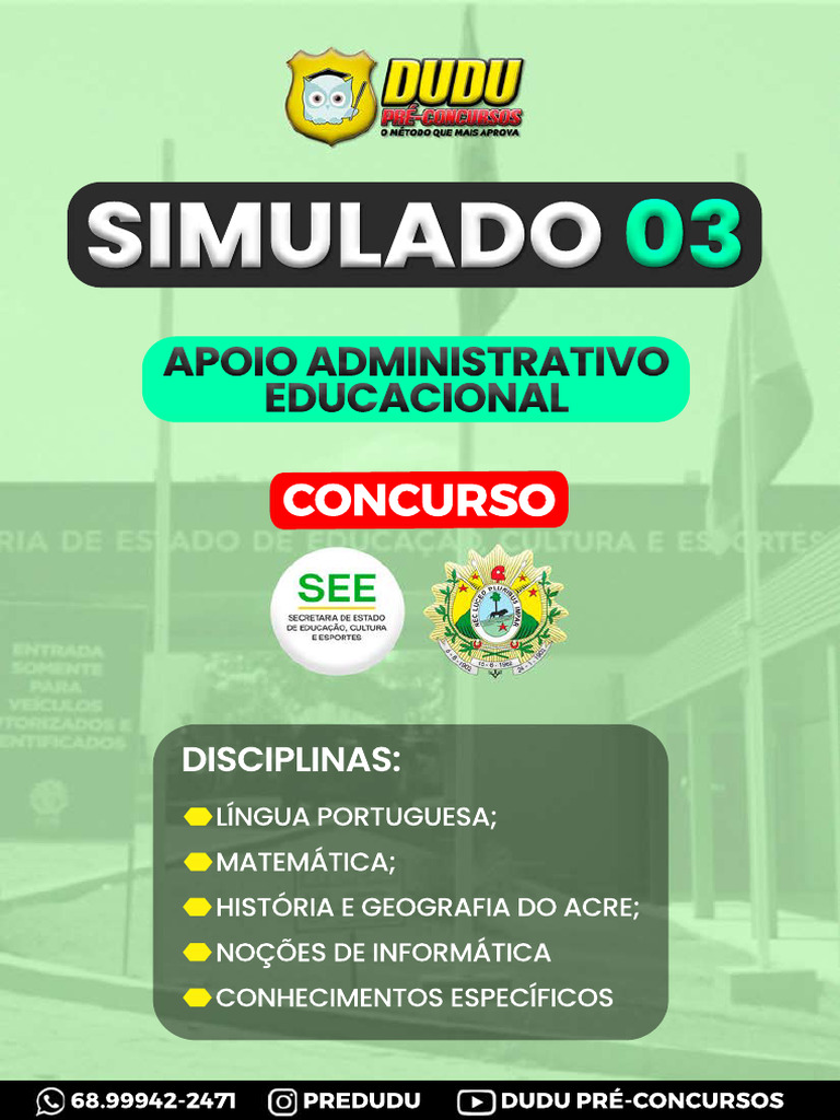 Simulado 03 Apoio Administrativo | PDF