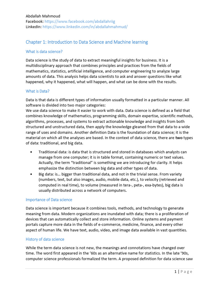 ML Chapter 01 | PDF | Machine Learning | Data Science