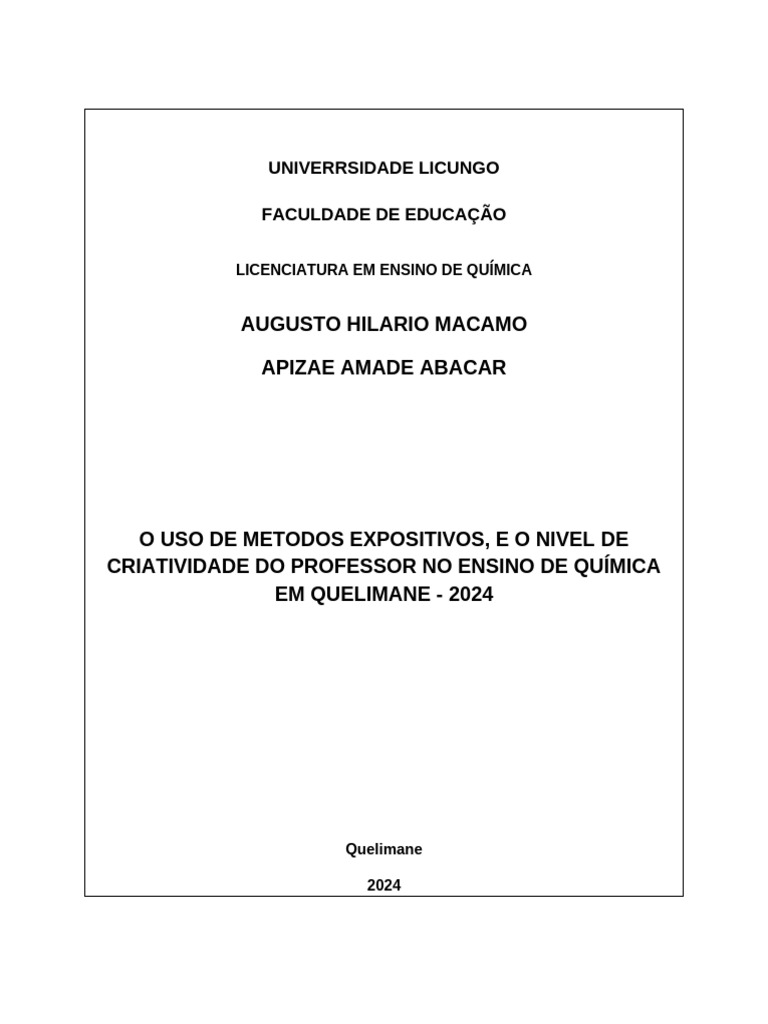 Capa de Projecto | PDF