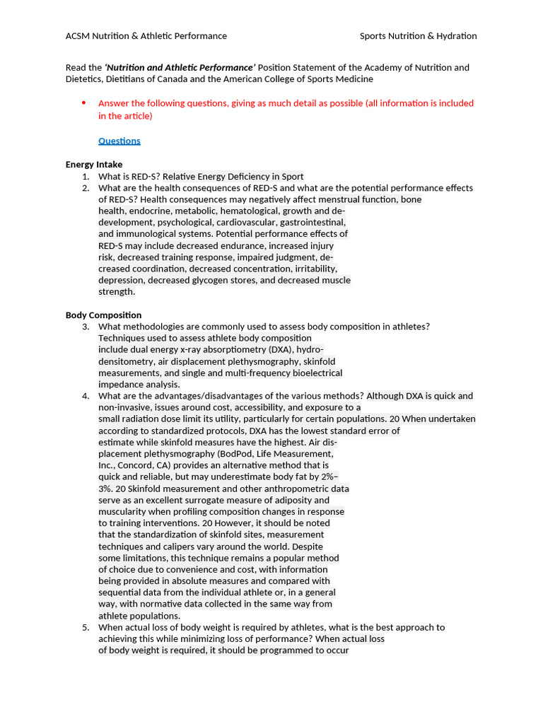 Lec 28 Nutrition Worksheet | PDF | Dehydration | Fat