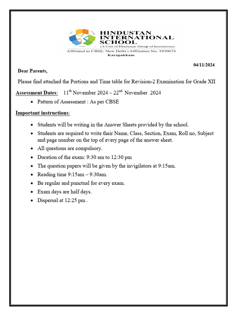 G12 RE-2 Timetable & portion sheet 24-25 (2) | PDF | Electricity ...