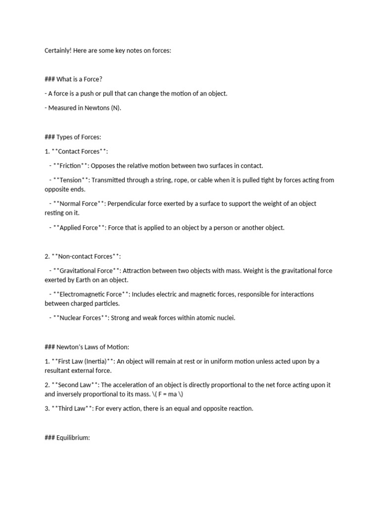 forces | PDF | Force | Temporal Rates