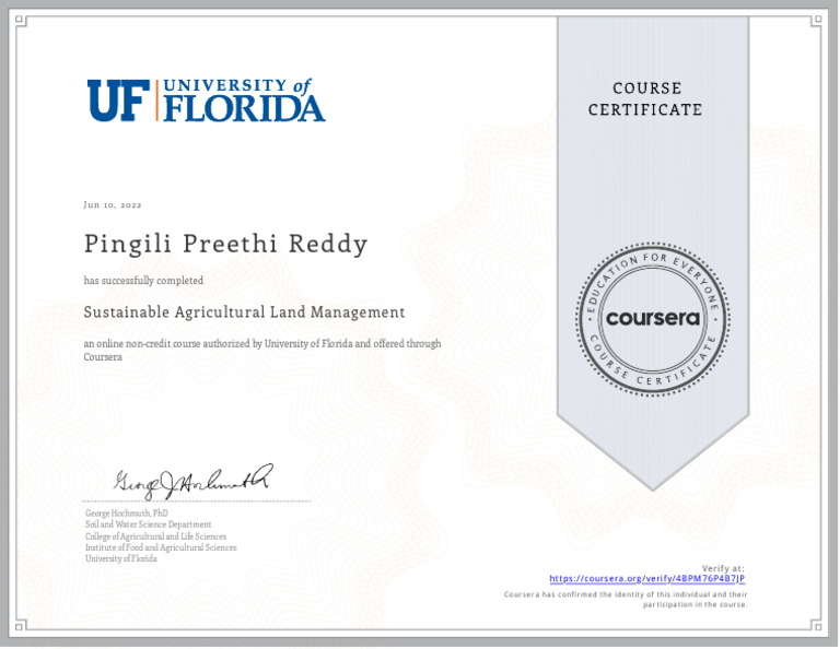 Preethi Coursera Certificate | PDF