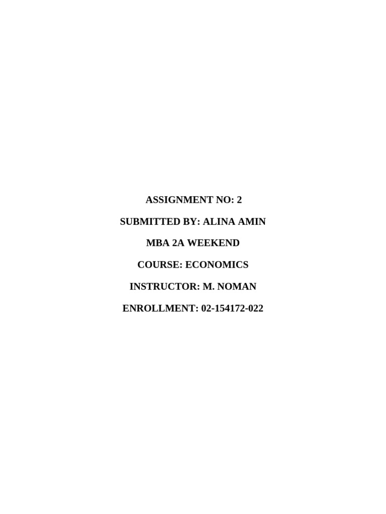 Assignment No 2 | PDF | Elasticity (Economics) | Demand