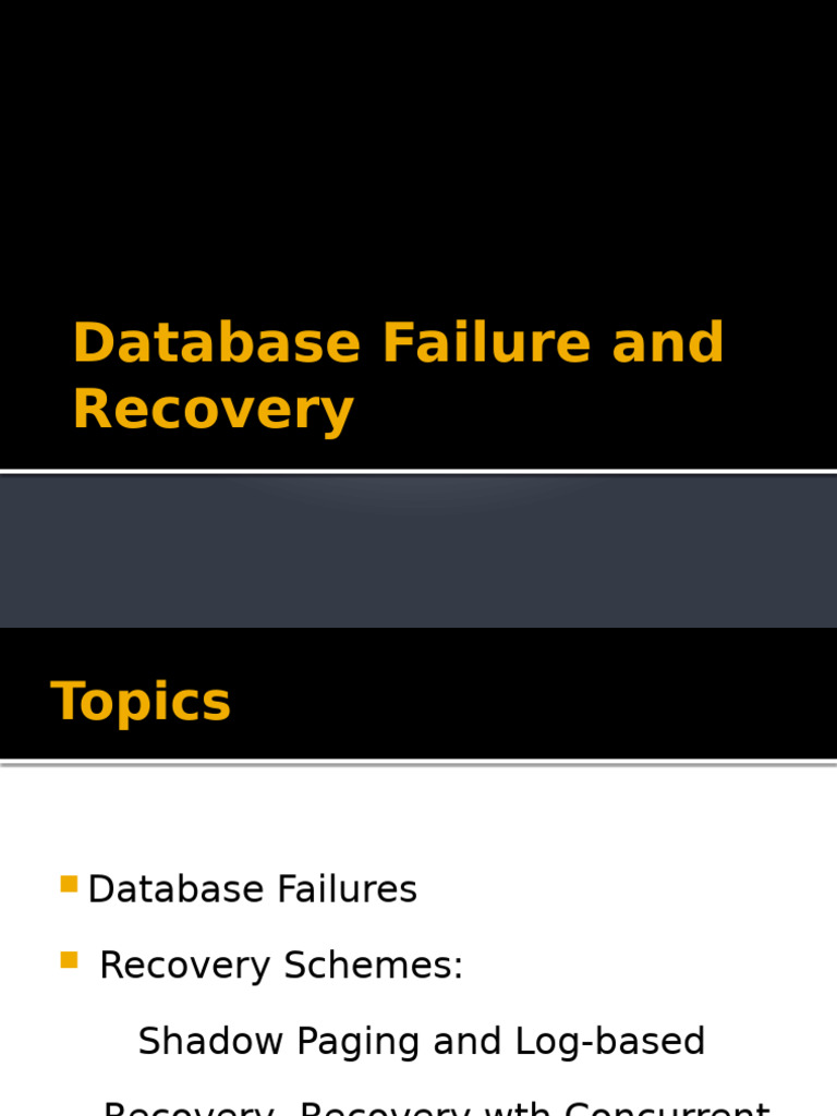 Database Failure and Recovery | PDF | Databases | Computer Data Storage