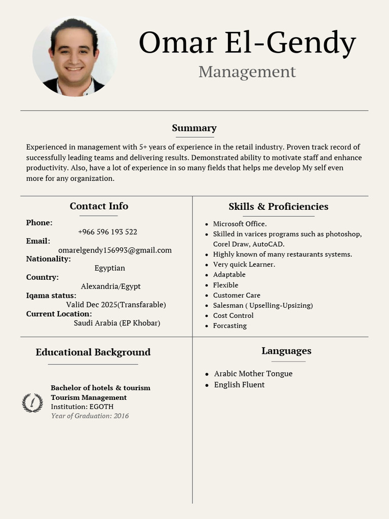 Omar CV English | PDF | Business