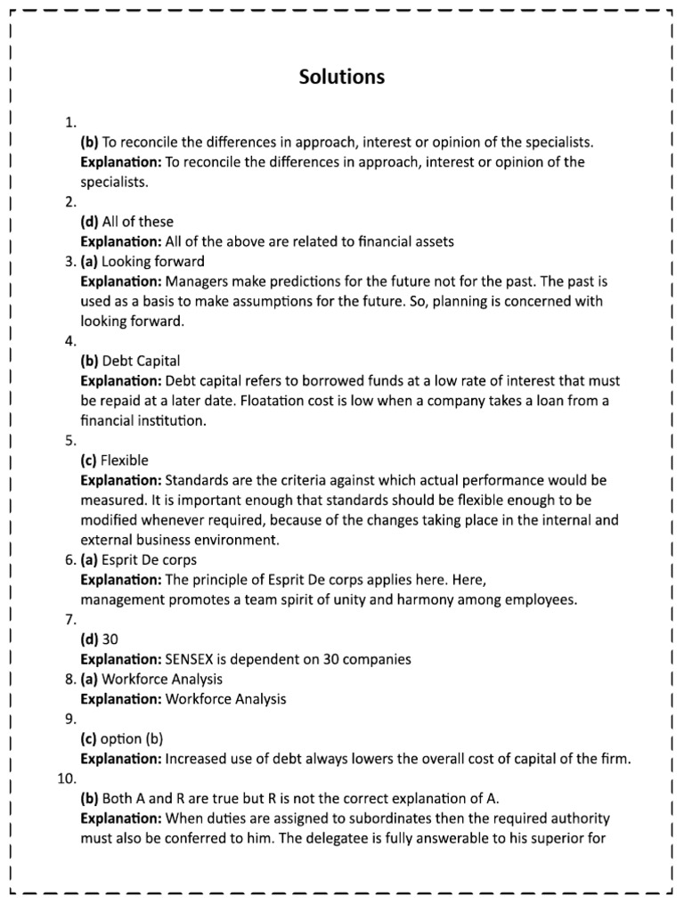 Business Studies Class Xii Sample Paper 05 Answers | PDF