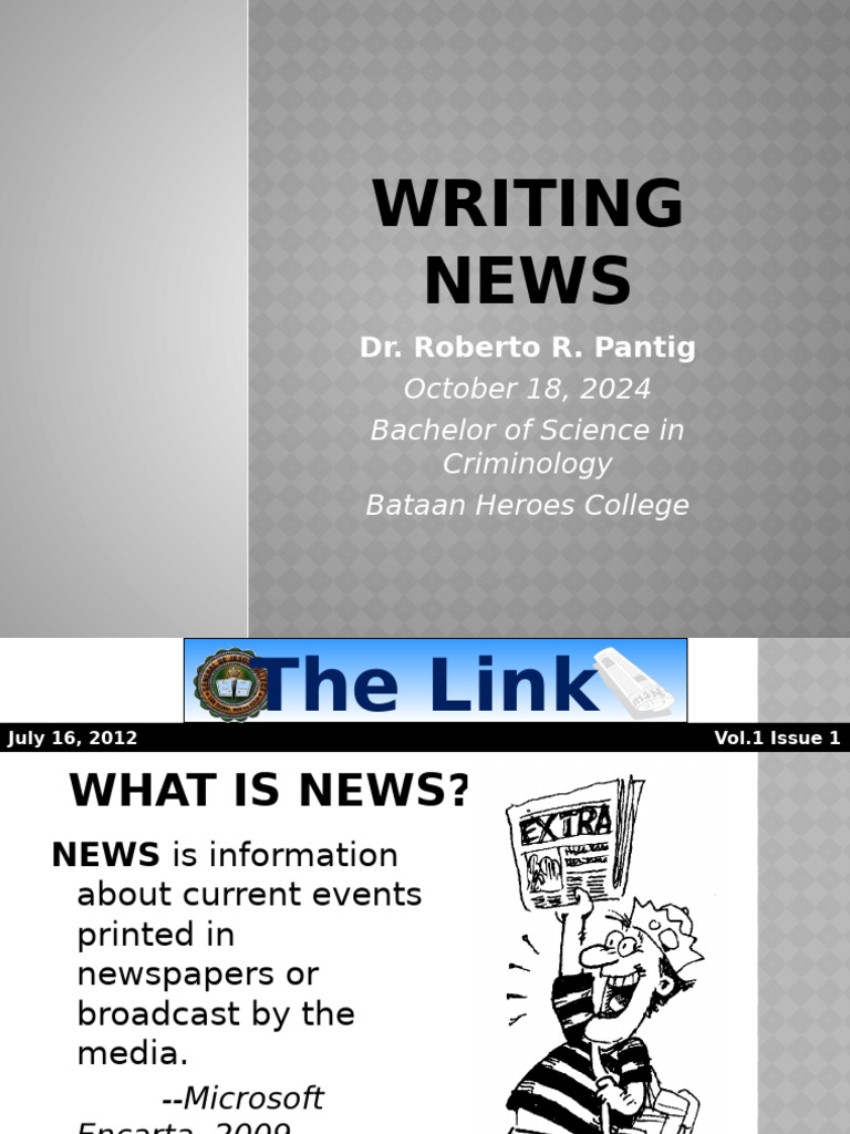 Elements and Structure of News Writing | PDF