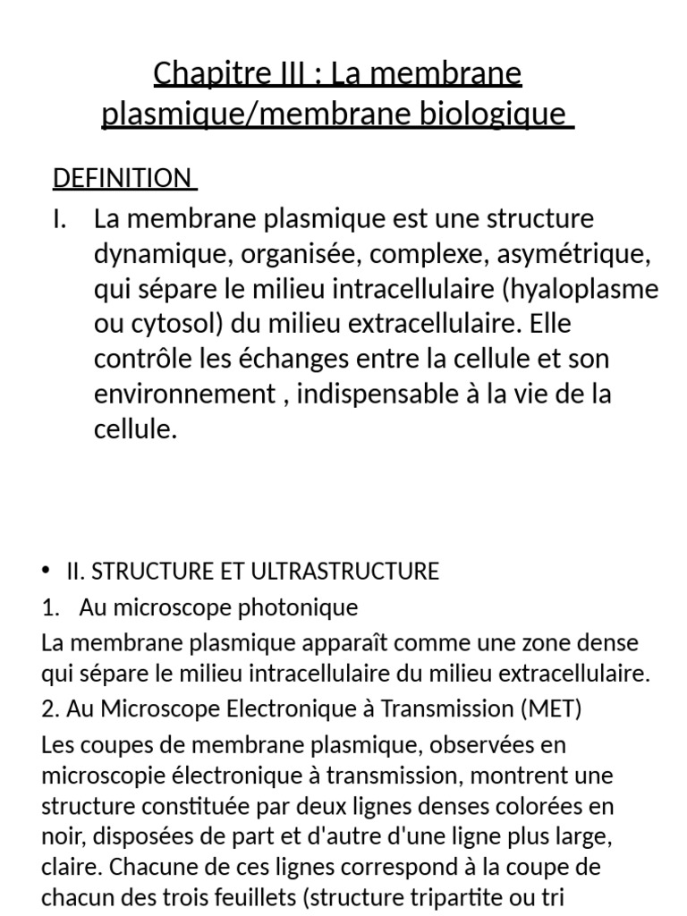 Chapitre III Biocell | PDF | Membrane cellulaire | Lipide