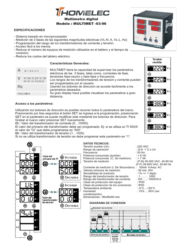Multimet 03 96 | PDF | Transformador | voltaje
