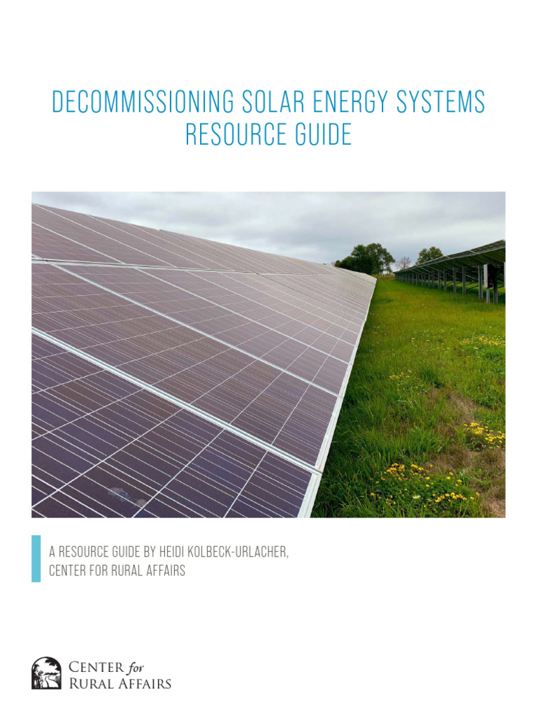 Decommissioning Solar Energy Systems WEB | PDF | Photovoltaics | Solar ...