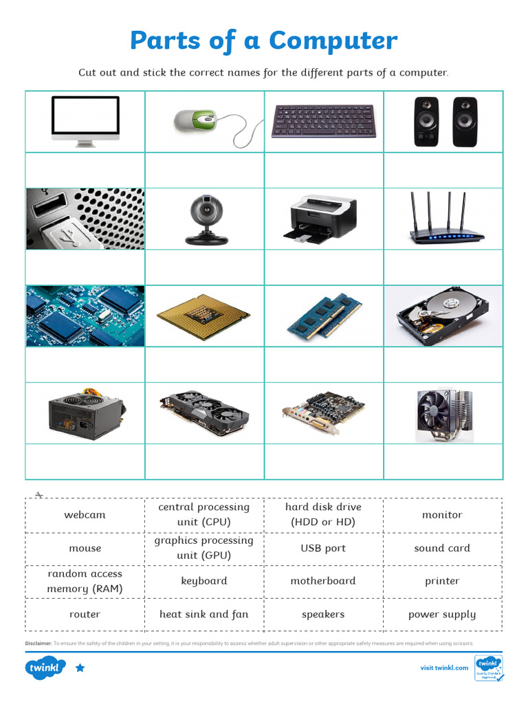 T I 1685100067 Parts of A Computer Differentiated Activity Sheets - Ver - 1 | PDF | Computer ...