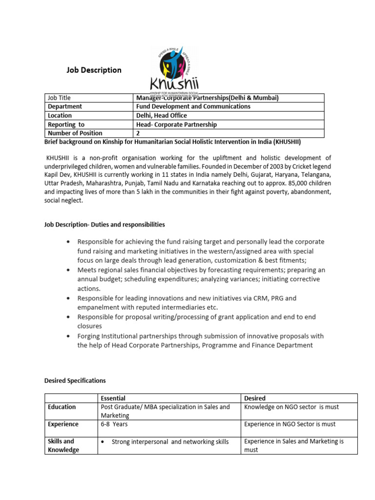 JD Manager CP Delhi&Mumbai | PDF