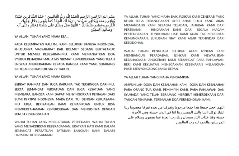 DOA MALAM TIRAKAT | PDF