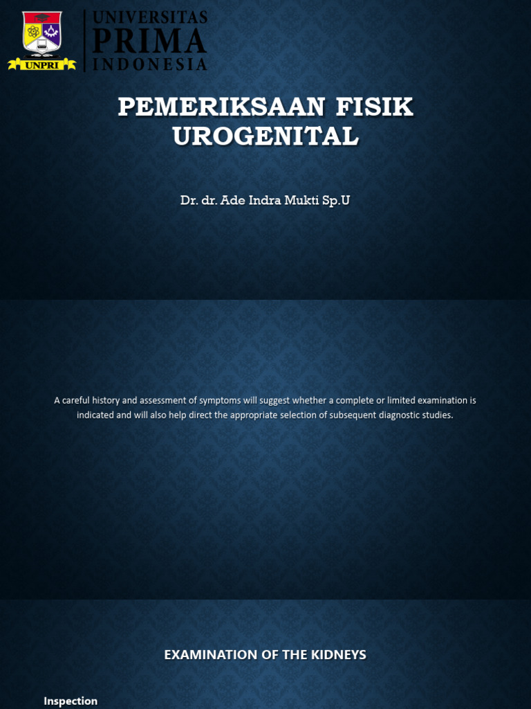 AIM Skill lab Pemeriksaan fisik Urogenital 2023 | PDF | Prostate | Vagina