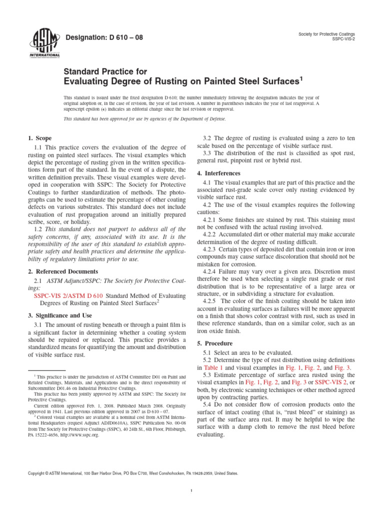 D610 | PDF | Rust | Coating