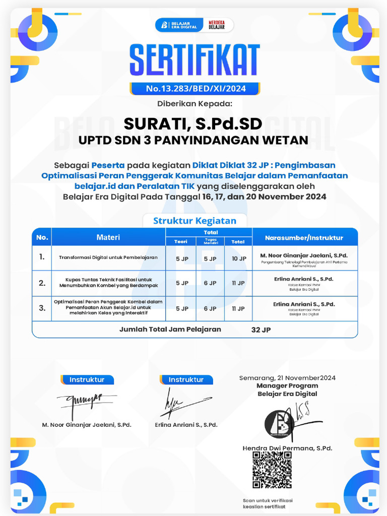 sertifikat_SURATI, S.Pd.SD (2) | PDF