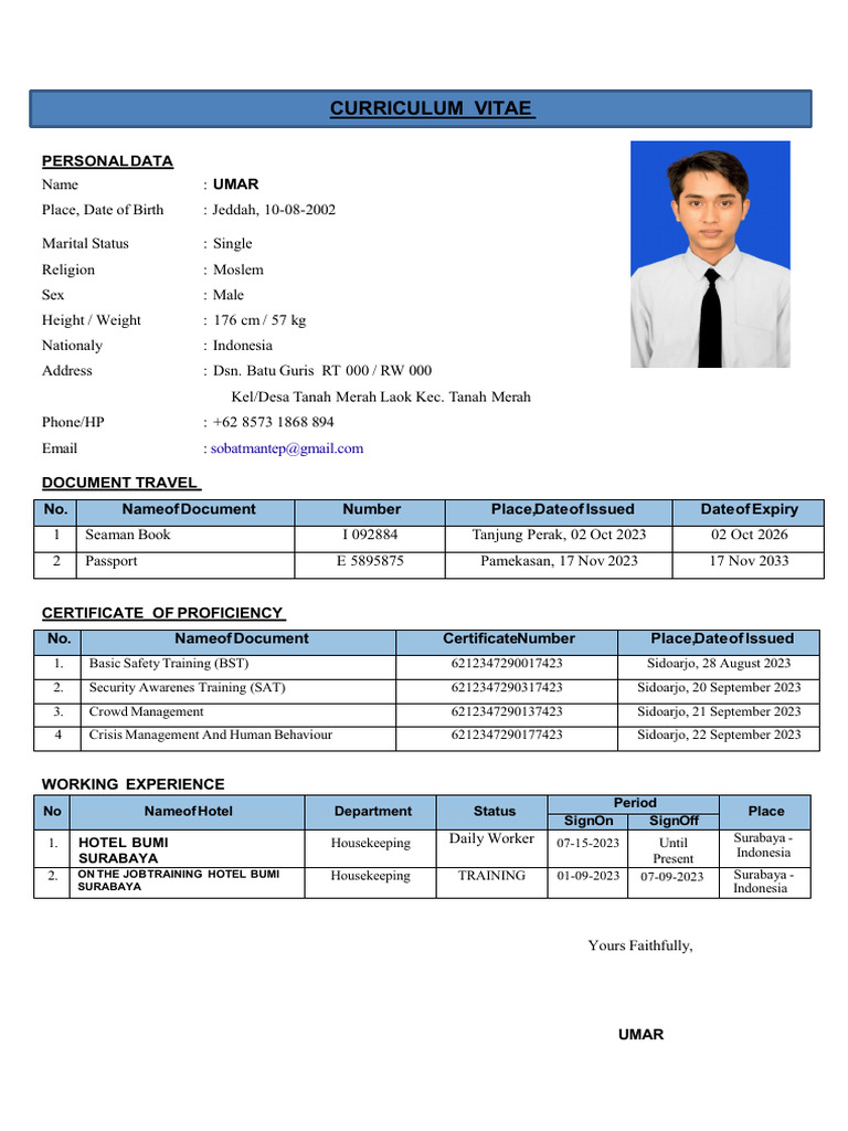 UMAR CV | PDF