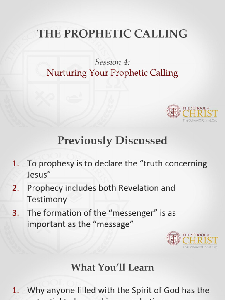 Nurturing Your Prophetic Calling | PDF | Prophecy | Revelation