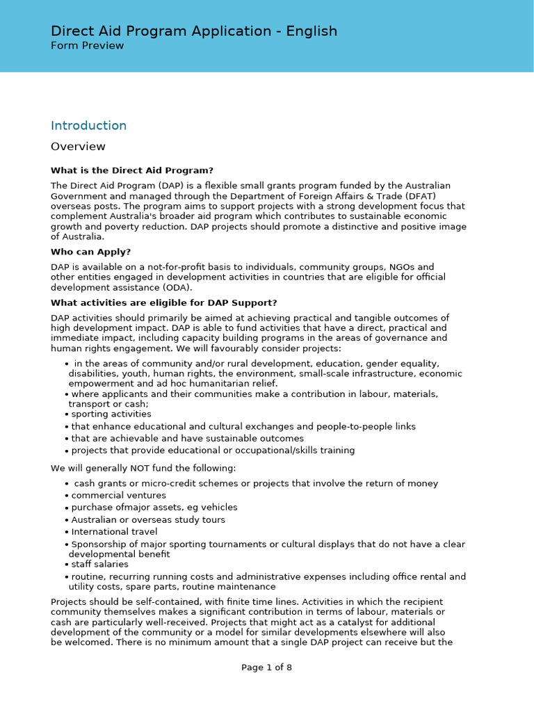 Direct Aid Program Application - English-Application | PDF | Risk | Aids