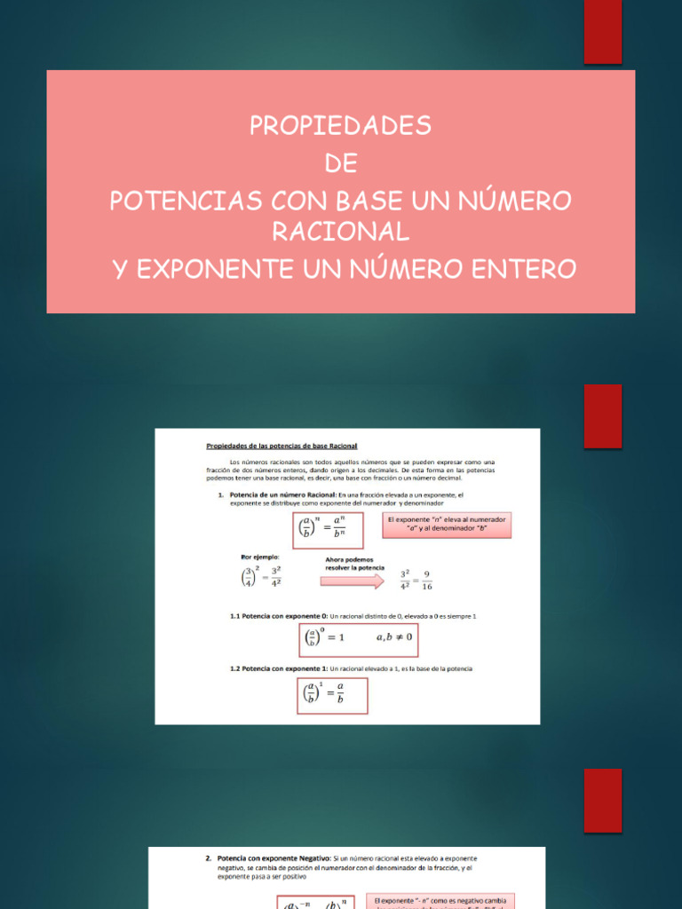 Propiedades potecias base racional (3) | PDF