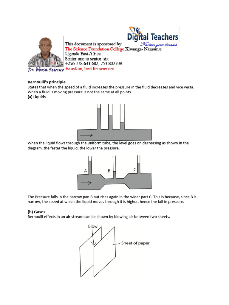 Understanding Bernoulli's Principle | PDF | Fluid Dynamics | Force