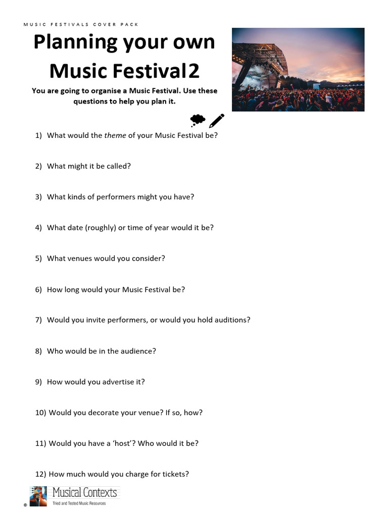 Planning Your Own Music Festival 2 | PDF | Concert | Poster