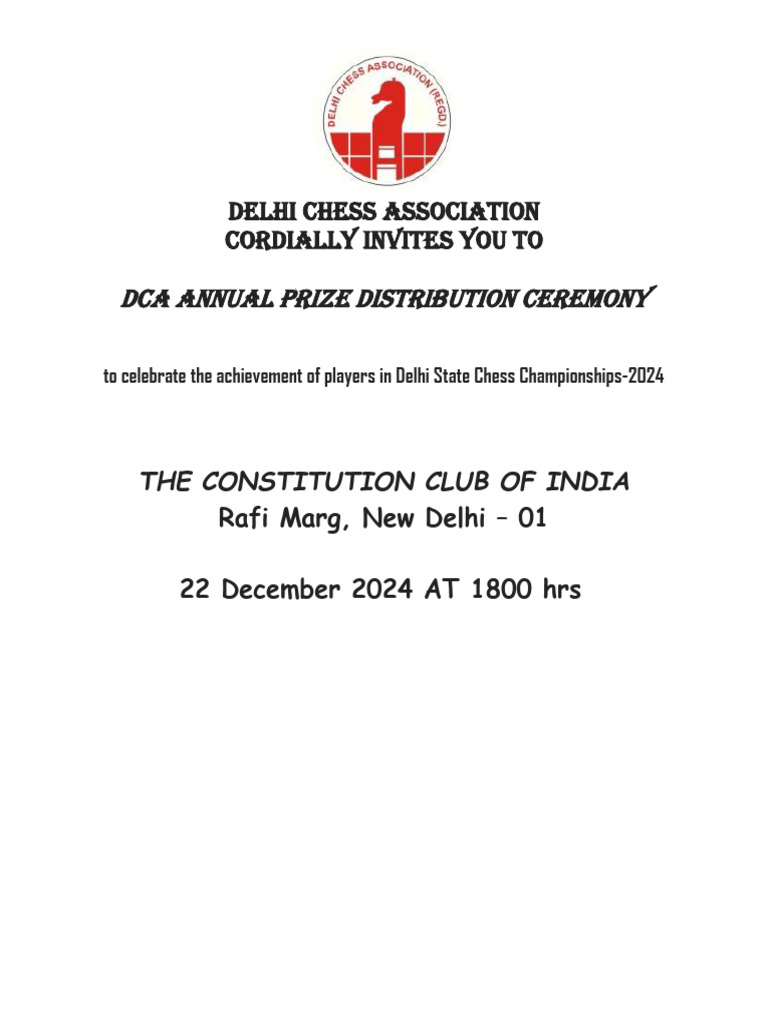 Delhi State Prize Distribution Invitation | PDF