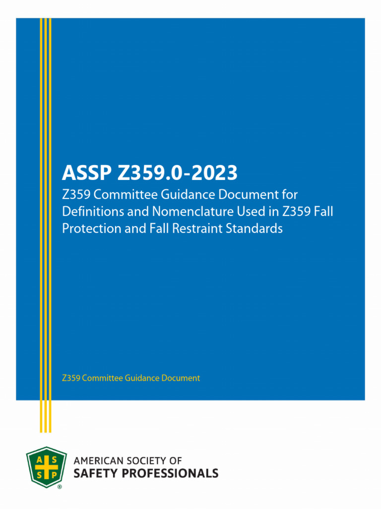 Z359.0-2023 Fall Protection Terms Guide | PDF