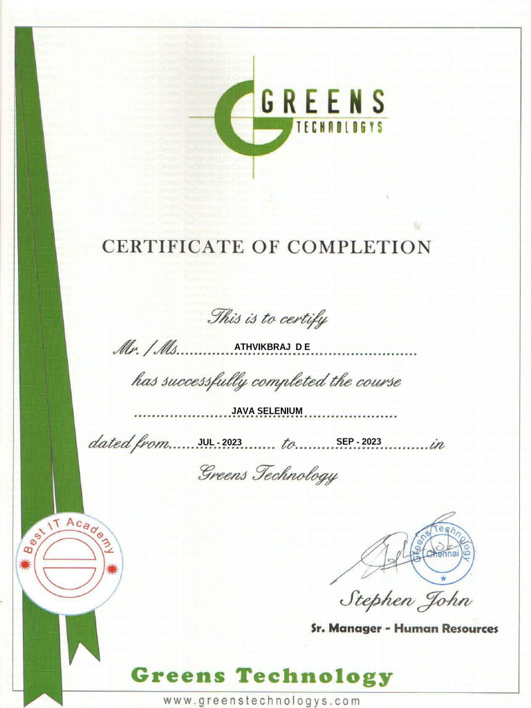 Course Completion Athvik Raj D e | PDF