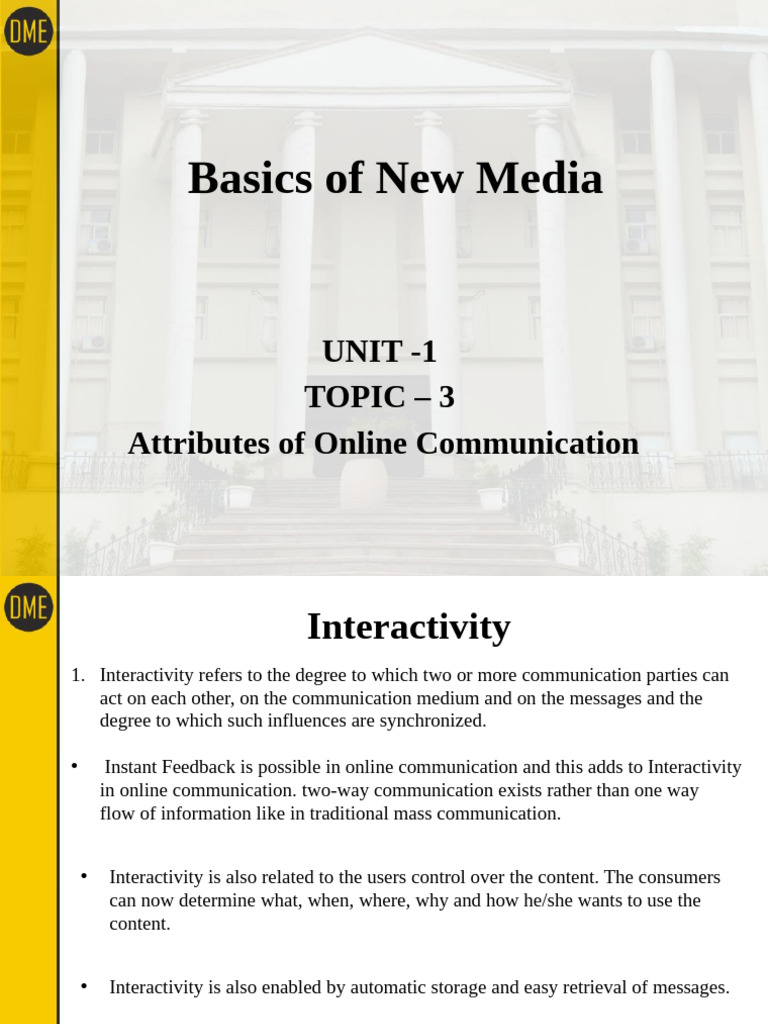 UNIT -1, Topic -3 | PDF | Communication | Computer Mediated Communication