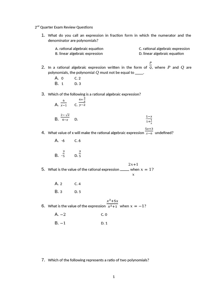 Practice | PDF | Polynomial | Equations