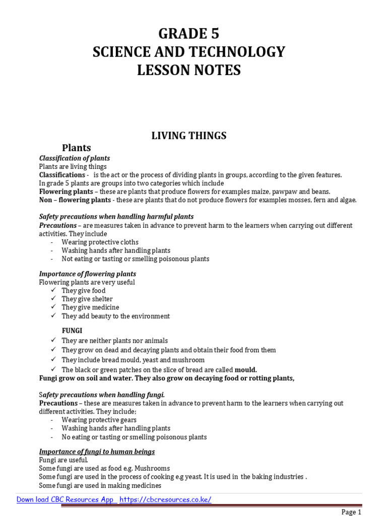 Grade 5 Science-and-Technology-Notes | PDF | Common Cold | Influenza
