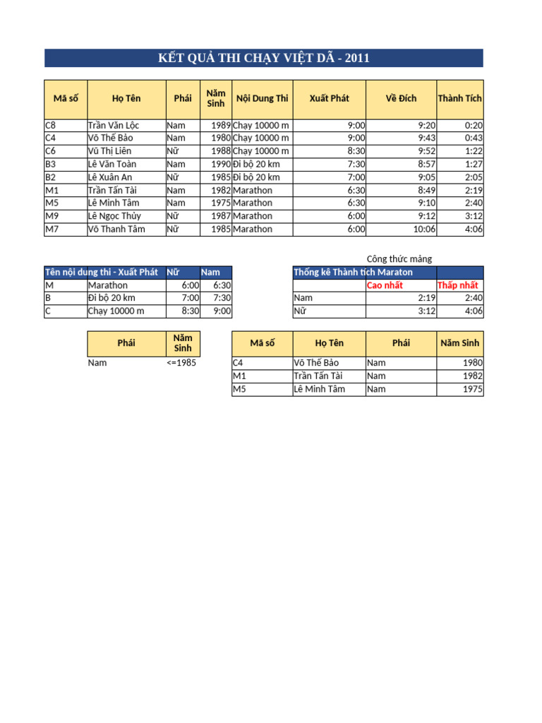 Giải Đề Thi Execl | PDF