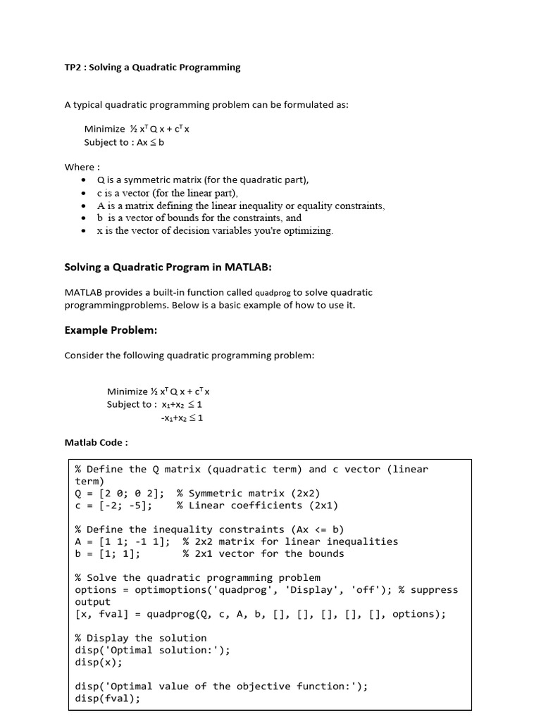 TP Ota | PDF | Matrix (Mathematics) | Linear Programming