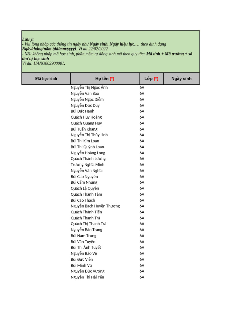 Mau Nhap Khau Hoc Sinh | PDF