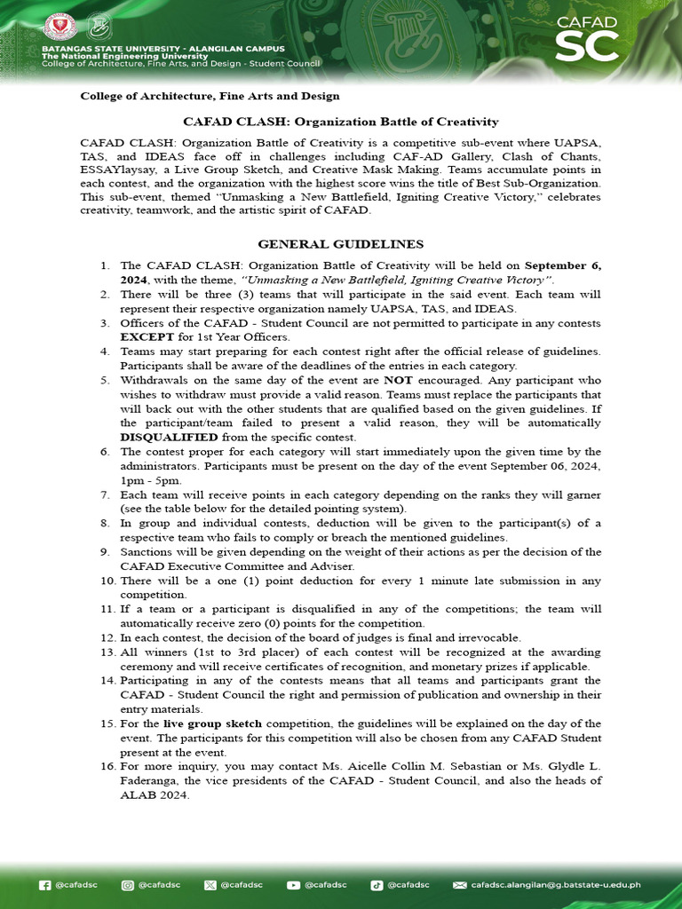 ALAB 2024 CAFAD CLASH Guidelines | PDF | Essays