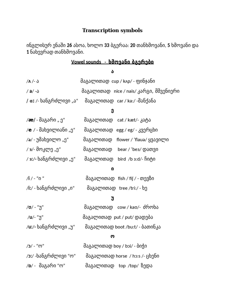 Transcription ( Georgian Translation ) | PDF