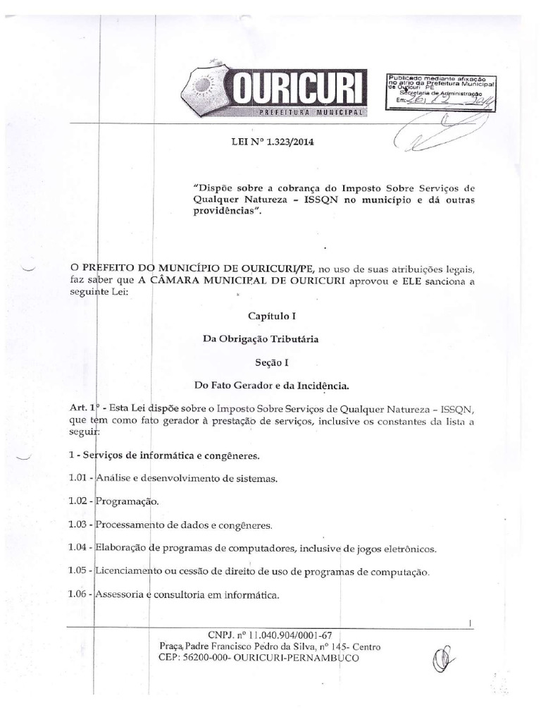Lei 1.323-14 ISS | PDF
