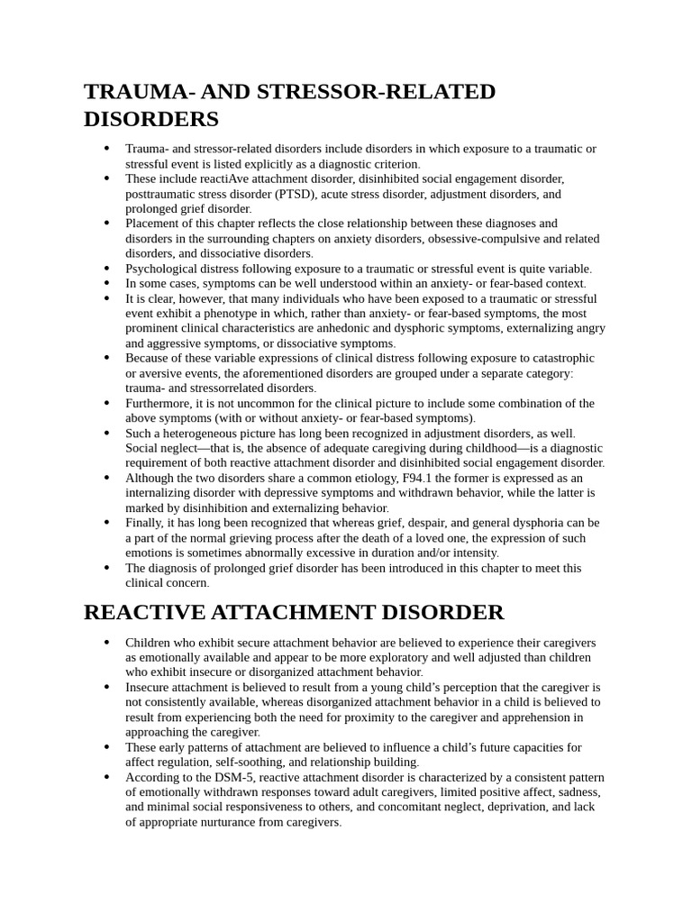 TRAUMA | PDF | Psychological Trauma | Attachment Theory