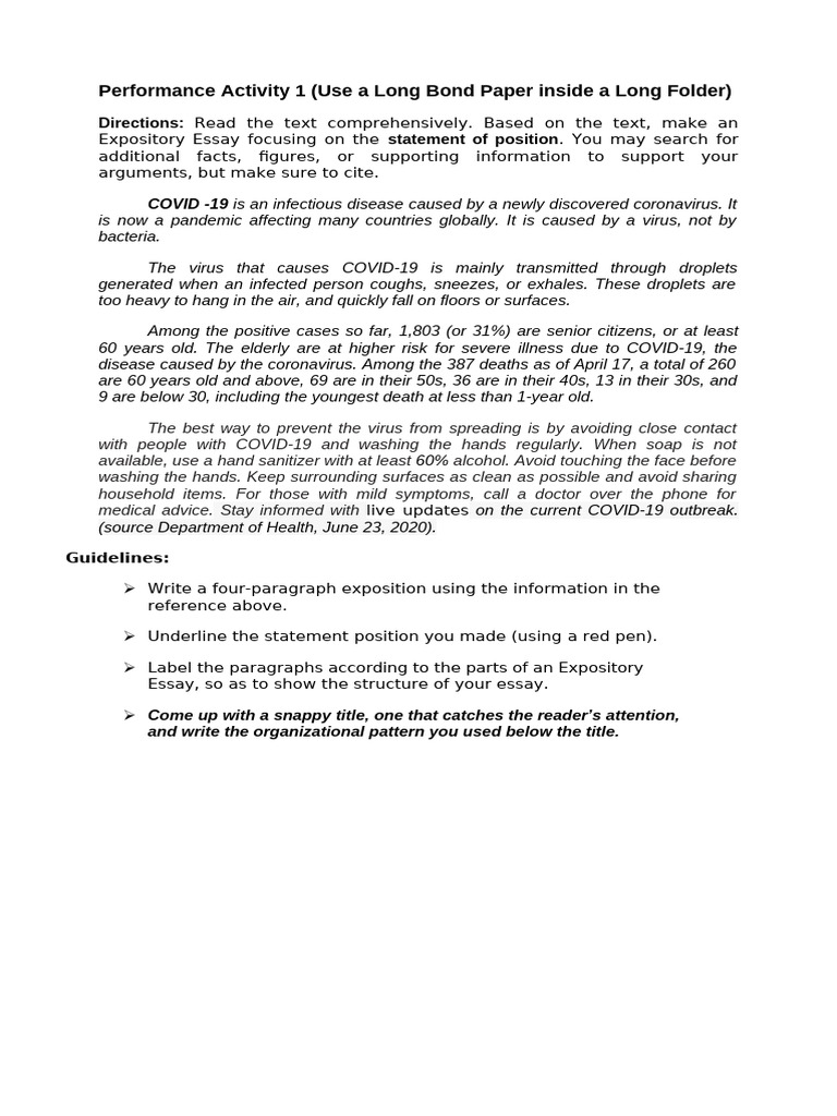 Performance Activity 1 | PDF